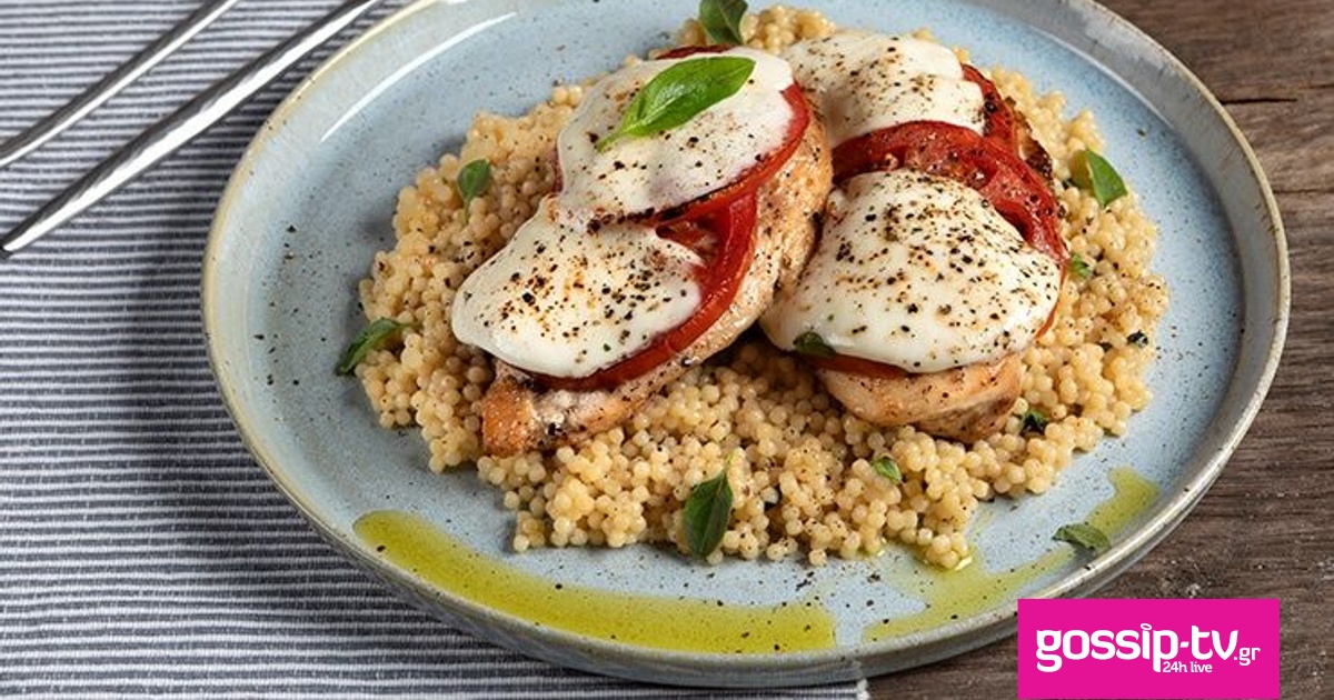 Καλοκαιρινό κοτόπουλο με βασιλικό και μοτσαρέλα από τον Άκη Πετρετζίκη ...