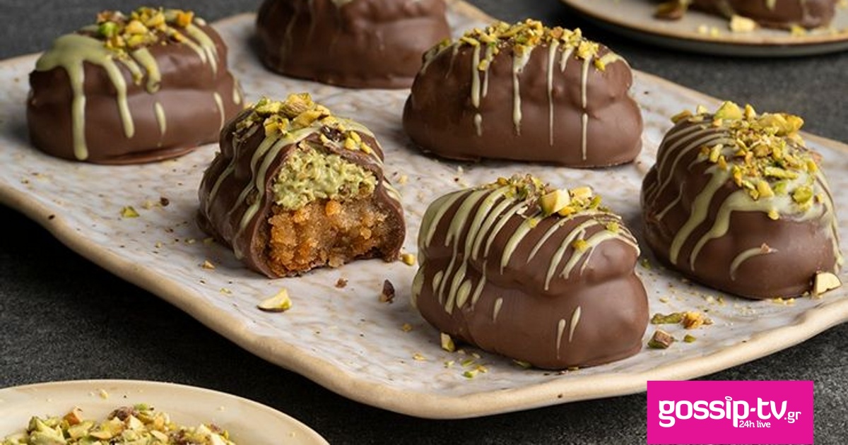 Η συνταγή για τα viral μελομακάρονα Dubai chocolate του Άκη Πετρετζίκη ...