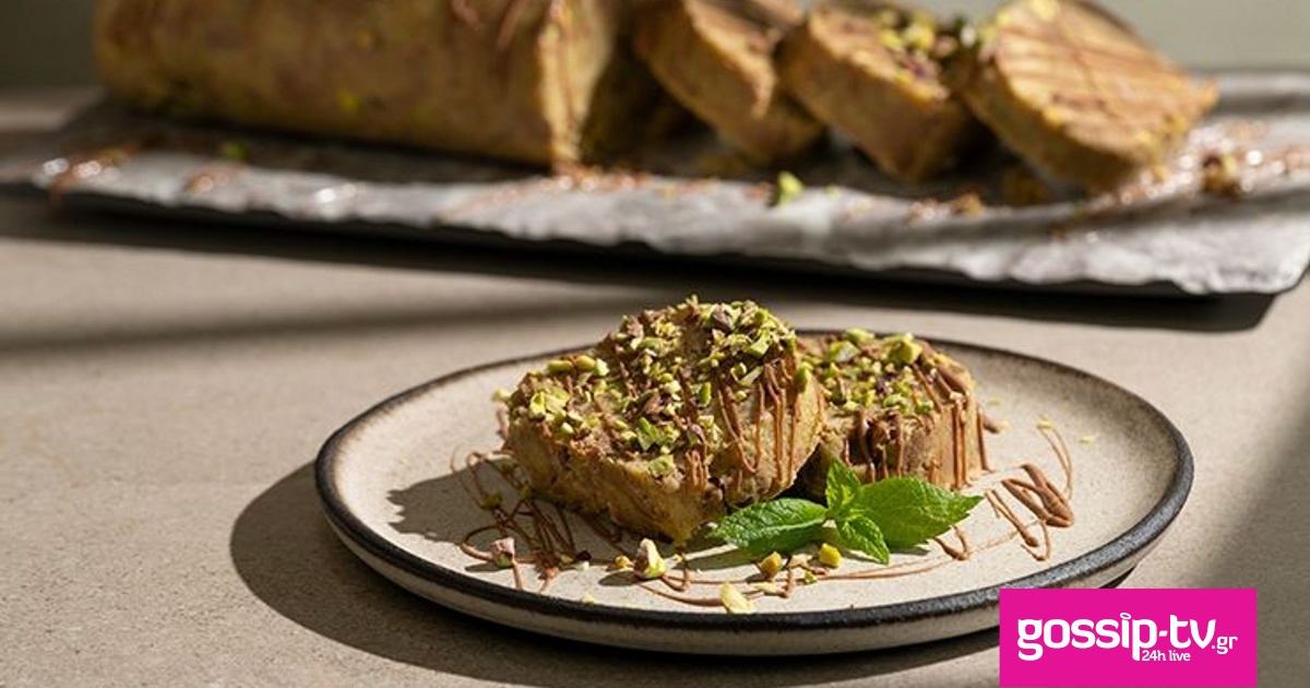 Κορμός Dubai chocolate (μωσαϊκό) από τον Άκη Πετρετζίκη | Gossip-tv.gr